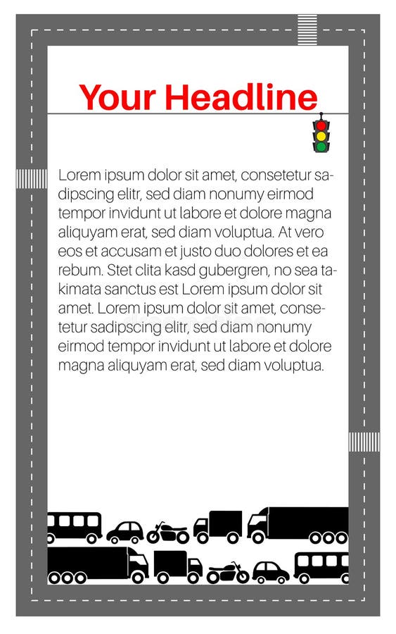 Large Empty Sign with Cars and Roads Stock Vector - Illustration of ...