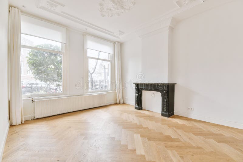 Large Empty Spacious Bright White Loft Room Stock Image - Image of ...