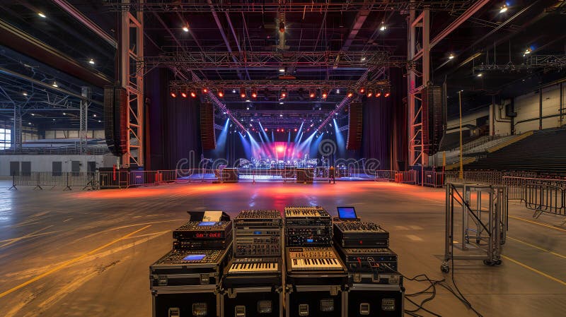Large Empty Stage with Advanced Lighting Stock Photo - Image of live ...