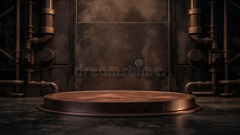 A Large, Empty Stage with a Metal Pipe in the Background. Product ...