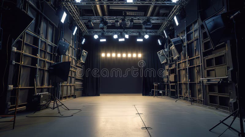 Large Empty Stage with Professional Lighting Stock Photo - Image of ...
