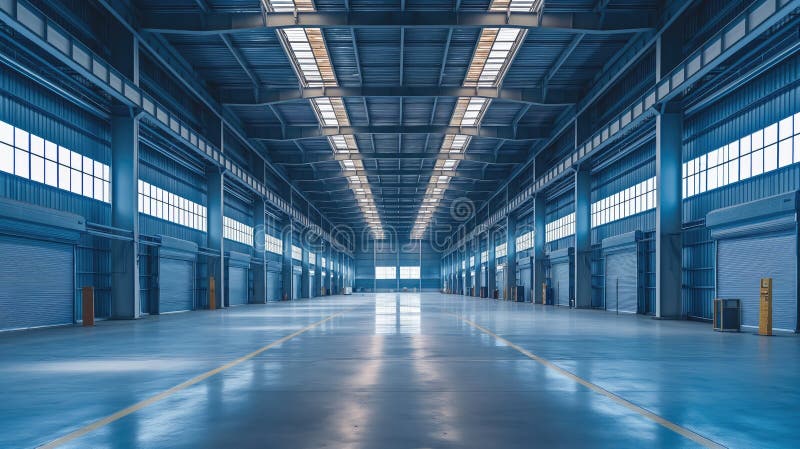 Large empty storage room stock illustration. Illustration of floor ...