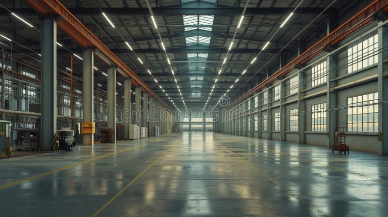 Large empty storage room stock photo. Image of distribution - 304252374