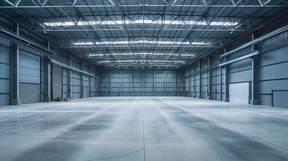 Large empty storage room stock illustration. Illustration of inside ...