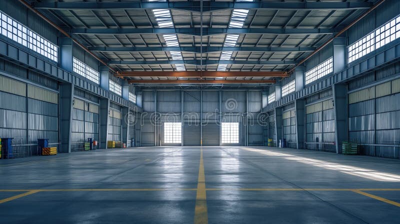 Large empty storage room stock image. Image of architecture - 304253607