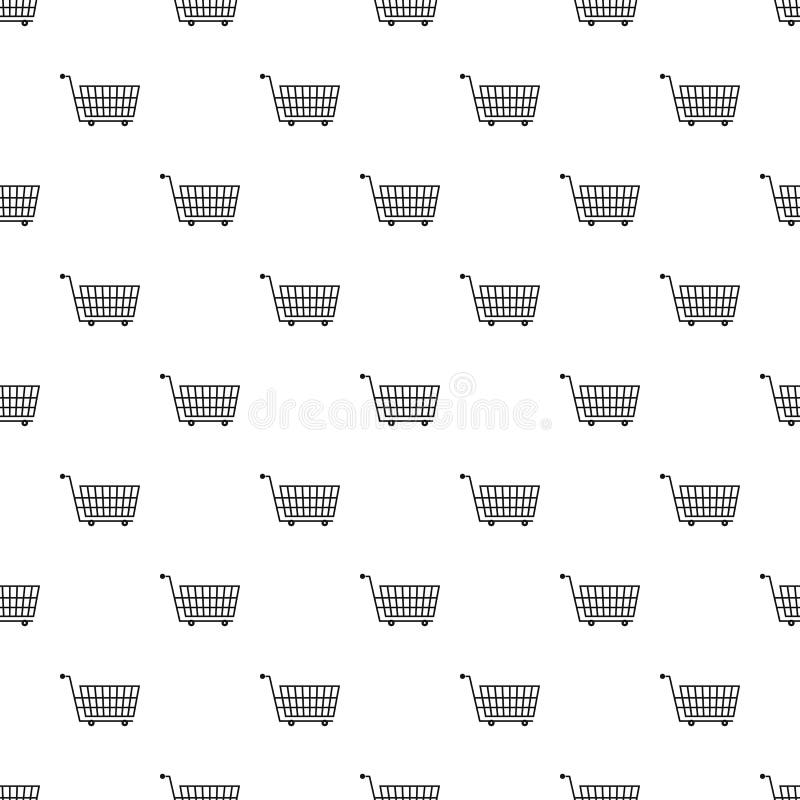 Large Empty Supermarket Cart Pattern Vector Stock Vector - Illustration ...