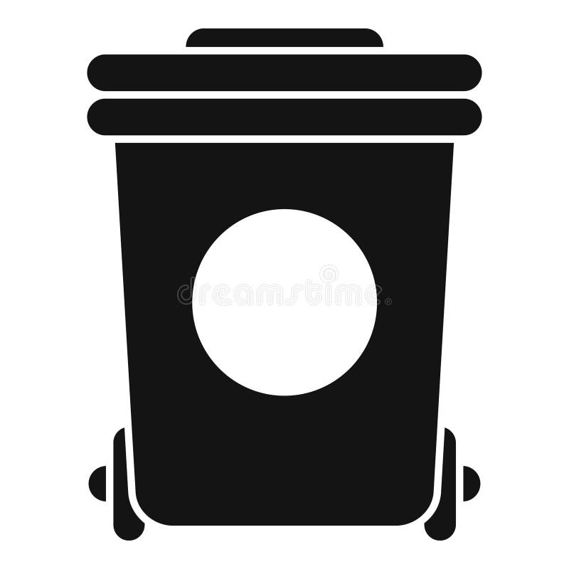 Large Empty Trash Can with Wheels and Closed Lid Recycling Icon Stock ...