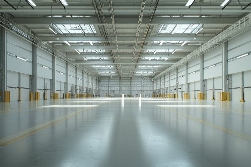 A Large, Empty Warehouse with a Lot of Space and a Lot of Light Stock ...