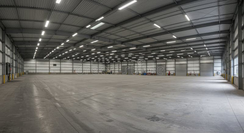 Large Empty Warehouse Space Spacious Welllit Industrial Warehouse ...