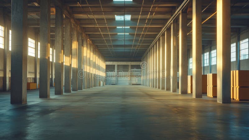 Large Empty Warehouse stock photo. Image of factory - 379116078