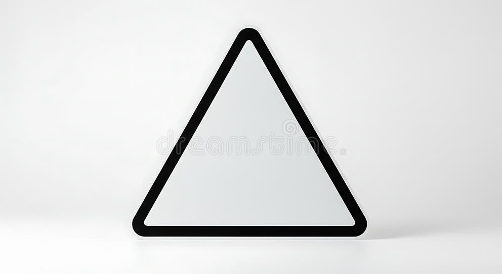 A Large, Empty White Triangular Shape with a Thick Black Border on a ...