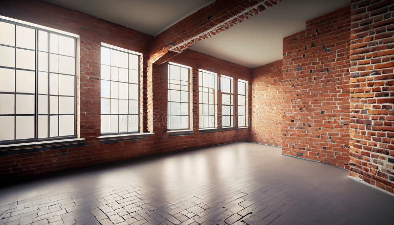 A Large Entrance Room with Large Windows Stock Illustration ...