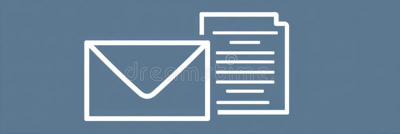 Large Envelope and Document Icon Representing Communication and ...