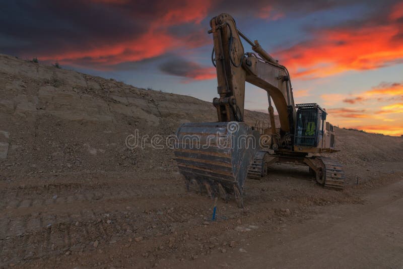 A Large Excavator at a Construction Site Editorial Stock Photo - Image ...
