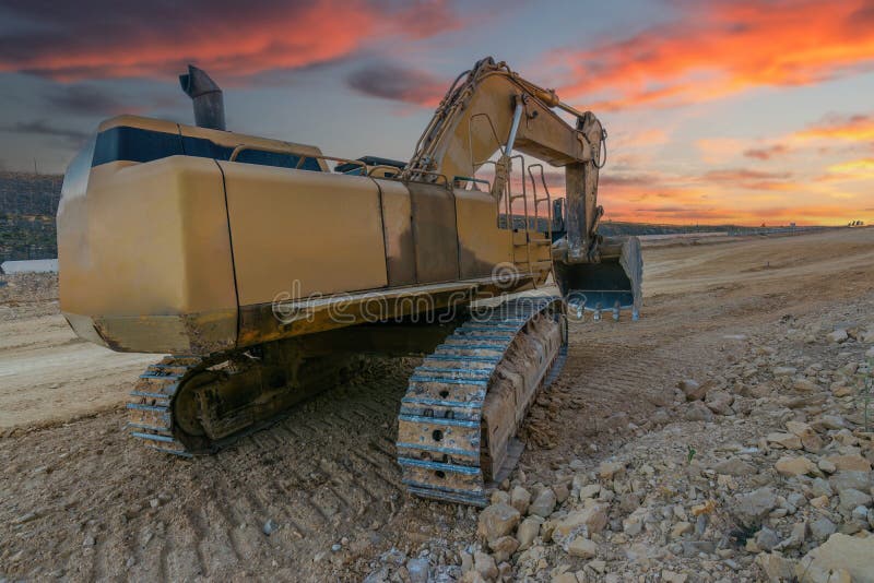 A Large Excavator at a Construction Site Editorial Photo - Image of ...