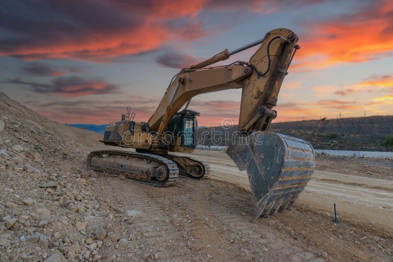 A Large Excavator at a Construction Site Editorial Photography - Image ...