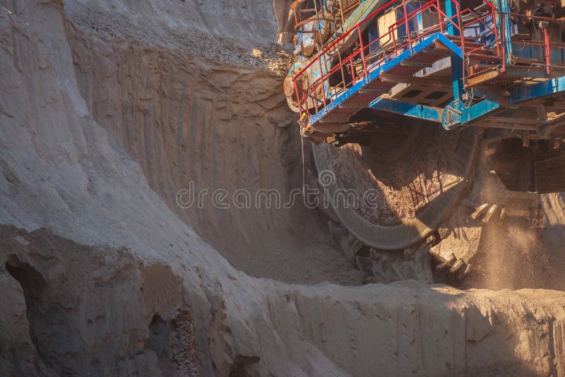 Large Excavator Machine in the Mine Stock Image - Image of dirt, huge ...