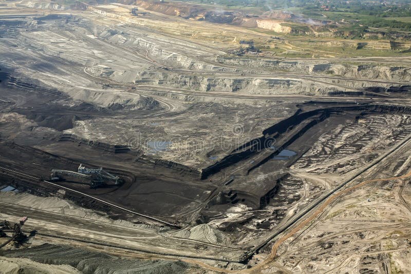 Large Excavators in Coal Mine Stock Photo - Image of aerial, giant ...