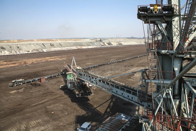 Large Excavators in Coal Mine Stock Image - Image of extract, carbon ...
