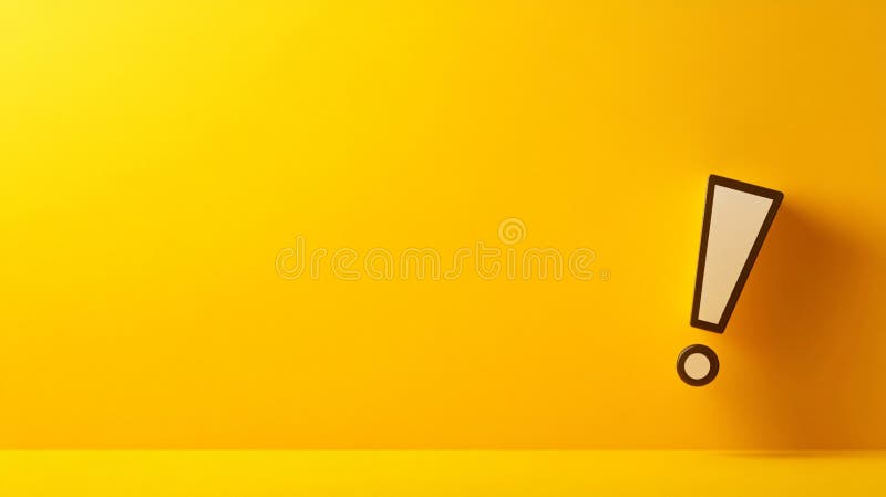 Large Exclamation Point Hovers Against Vibrant Yellow Backdrop, Evoking ...