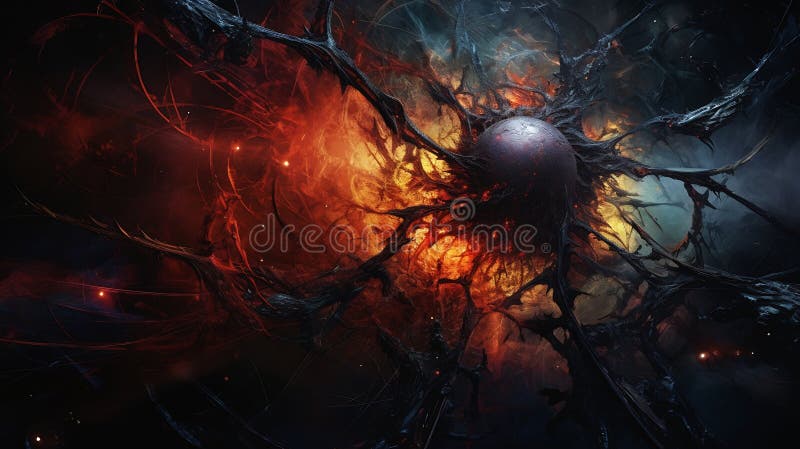 Large Exploding Movie Neuron Studios Overlord Stock Illustration ...