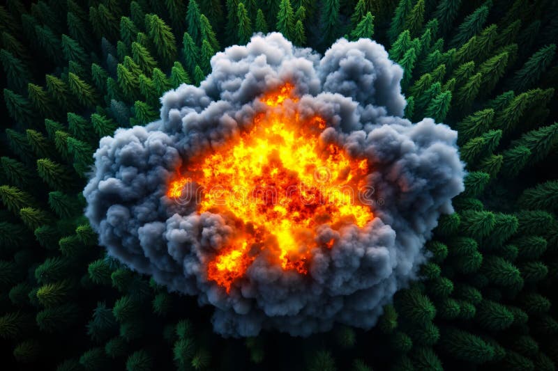 A Large Explosion in the Sky with a Bright Light, AI Stock Photo ...