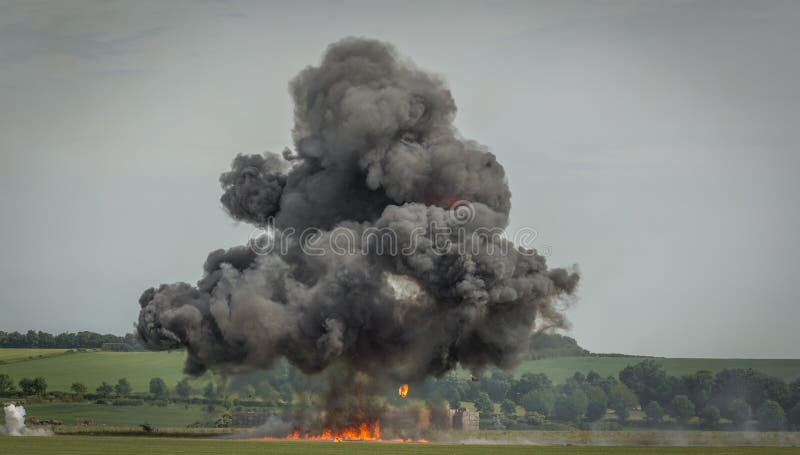 A Large Explosion in a Fileld Stock Photo - Image of boom, explode ...