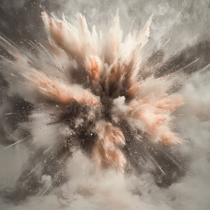 A Large Explosion is Depicted in the Image, with a Lot of Debris Stock ...