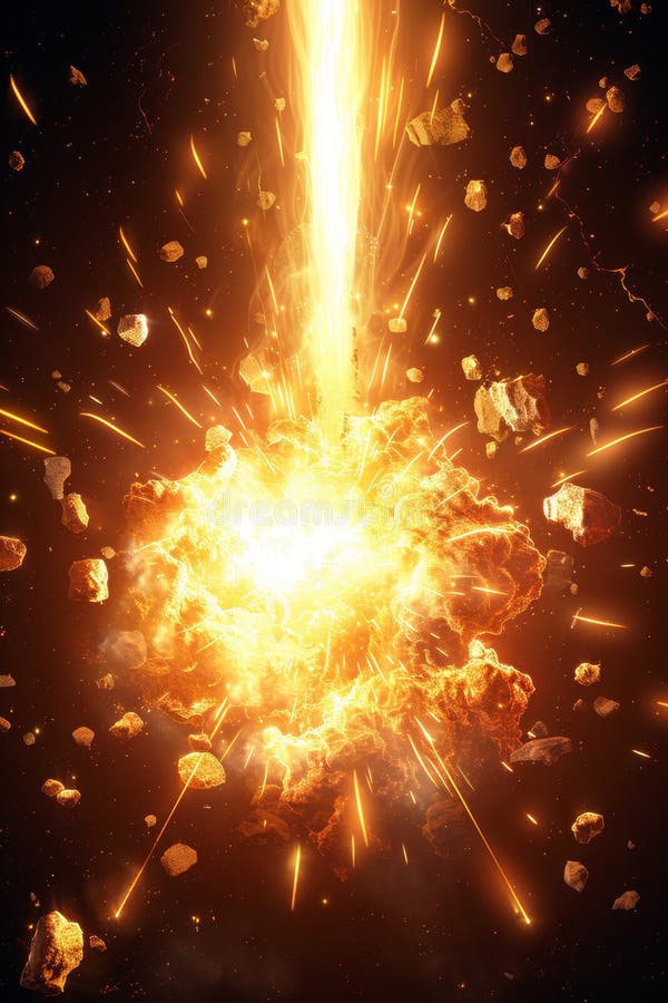 A Large Explosion with a Lot of Smoke Coming Out, AI Stock Photo ...