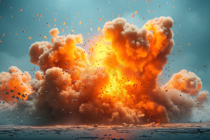 Massive Orange and White Cloud Explosion Generative AI Stock ...