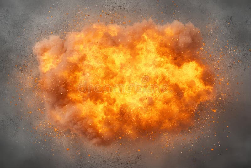 Large Explosion of Orange and Yellow Fire in a Comic Style Graphic ...