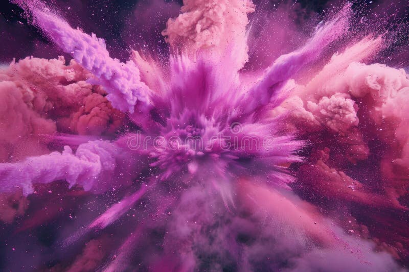A Large Explosion of Pink and Purple Smoke, Often Used As a Creative ...