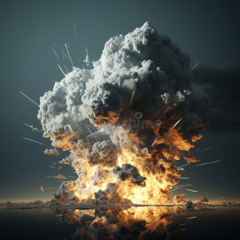 A Large Explosion is Shown in this Image Stock Illustration ...