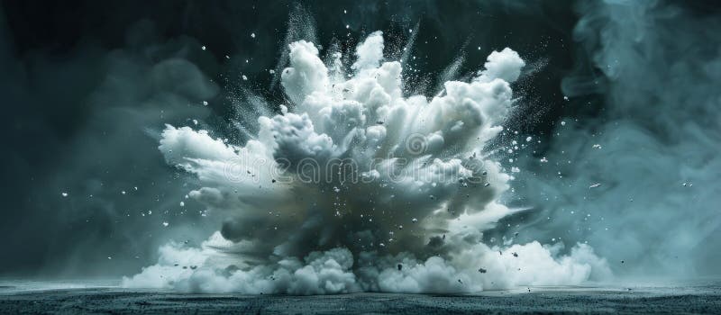 Large Explosion of White Smoke in Ocean Stock Image - Image of ...
