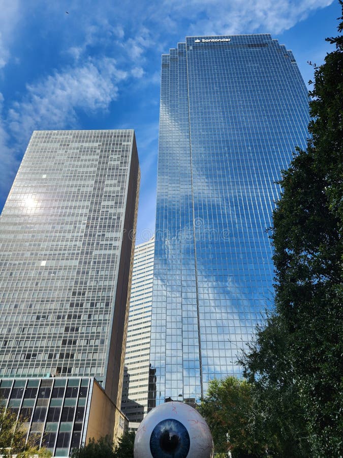 Large Eyeball in Front of Tall Building in the City of Dallas, USA ...