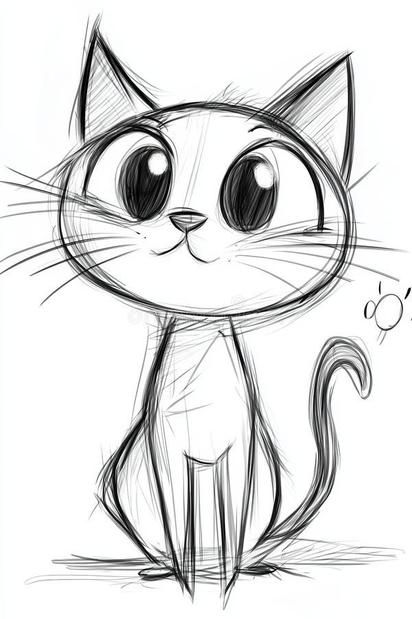 Large Eyes, Sad Expression, Seated Position Stock Illustration ...