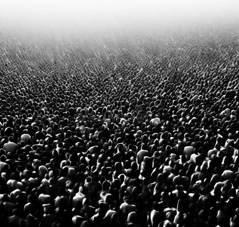 Large Faceless crowd stock illustration. Illustration of ghosts - 274492687
