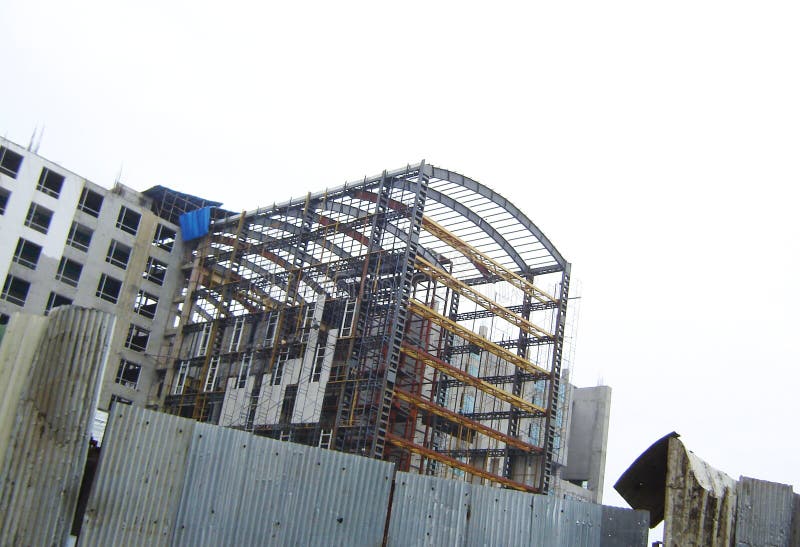 A Large Factory Building Constructed with Steel Frames Stock Photo ...