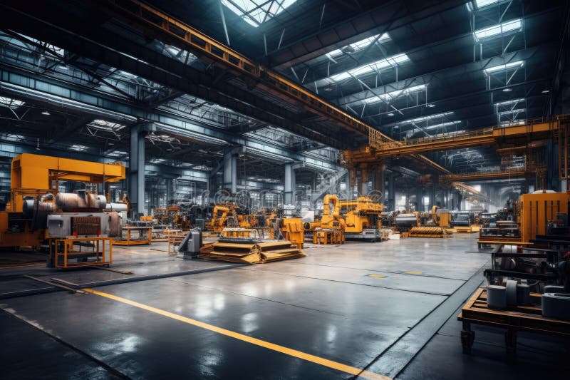 Large Factory Workshop Space Building with Equipments Stock ...