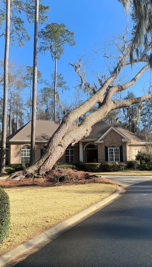 Large Fallen Oak Tree with Exposed Roots after Hurricane, Causing ...