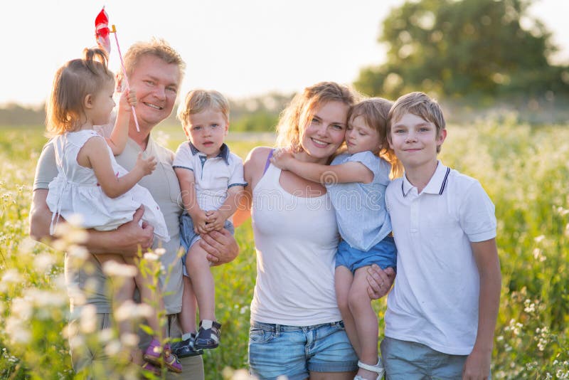 Large family on a walk stock photo. Image of beautiful - 97931528