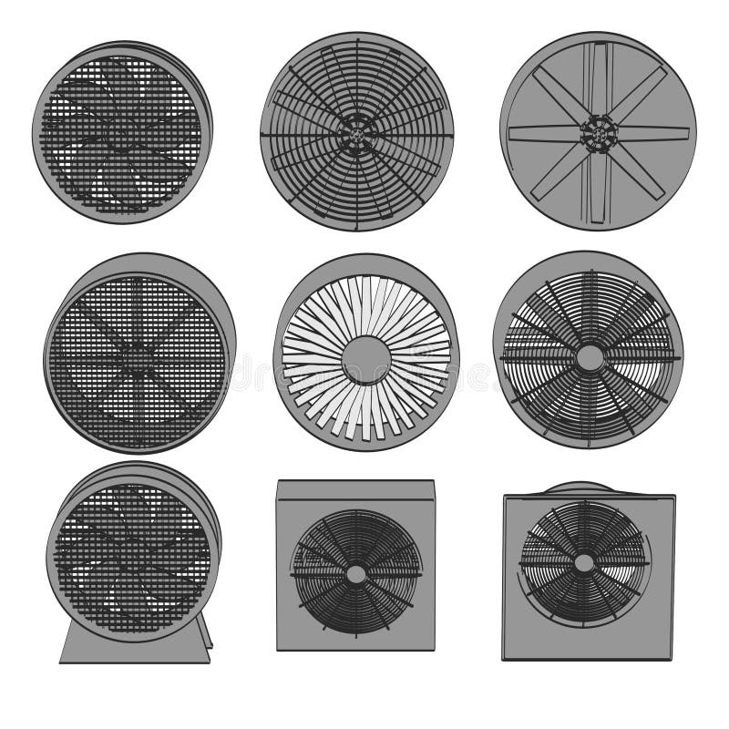 Large fans stock illustration. Illustration of cartoon - 70236287