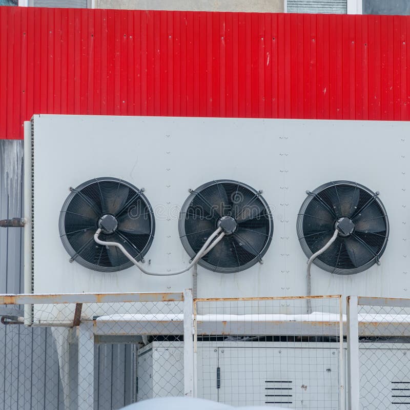 Large Fans on the Wall of the Building Stock Image - Image of ...