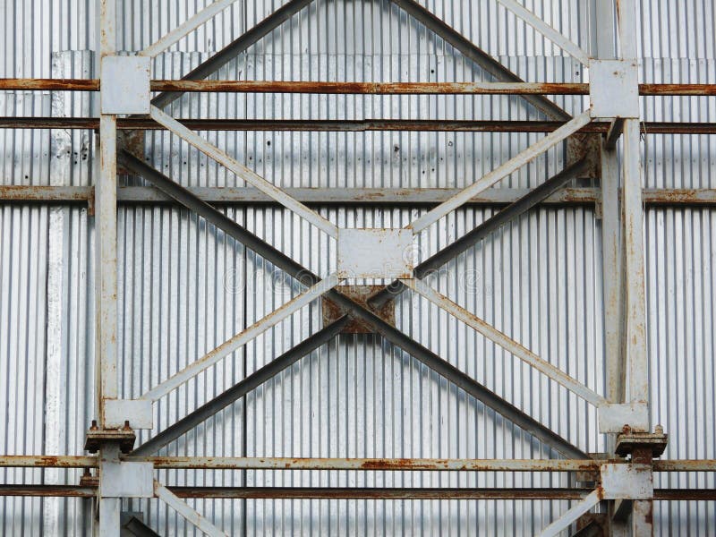 A Large Fence Made of Metal Frame and Sheet Stock Photo - Image of ...