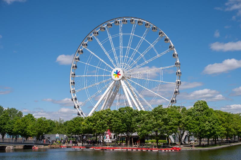 Large Ferris Wheel in Old Montreal Editorial Stock Photo - Image of ...
