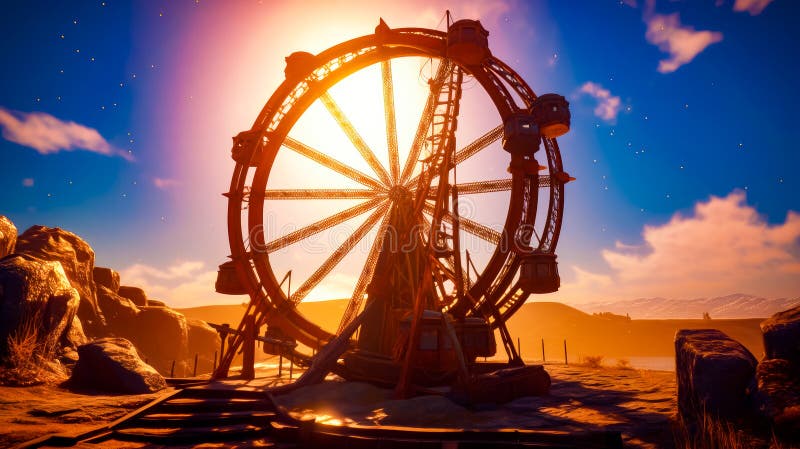 Large Ferris Wheel Sitting on Top of Sandy Beach Next To the Ocean ...