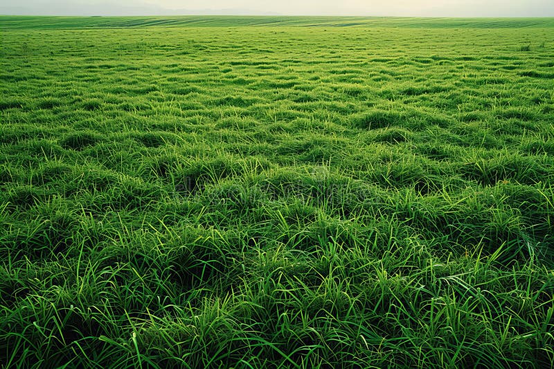 A Large Field of Green Grass, with the Top Half Showing a Clean and ...