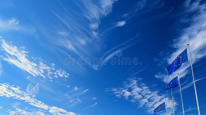 A Large Field with Many Flags Flying in the Sky Stock Photo - Image of ...