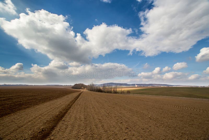 Large field stock photo. Image of industry, drawn, machine - 51856246