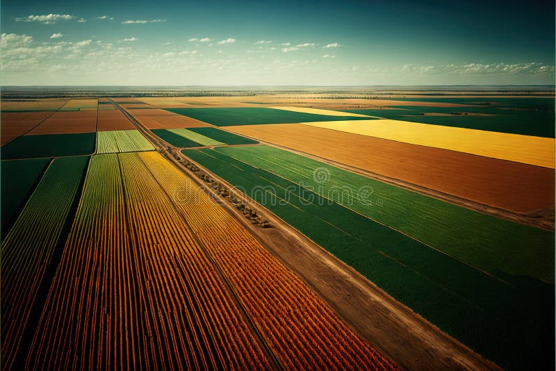A Large Field with a Train on it S Tracks in the Middle of it and a ...